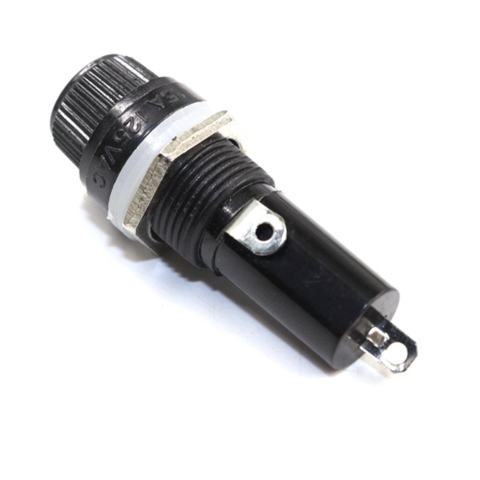 Efficient Panel Mount Chassis Black Fuse Holder for Solder Termination ...