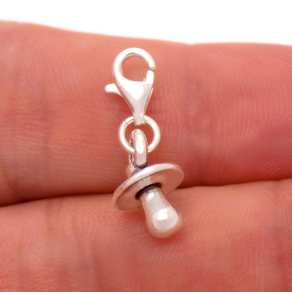 Awesome Solid 925 Sterling Silver Baby Pacifier Dummy Pendant Charm for ...