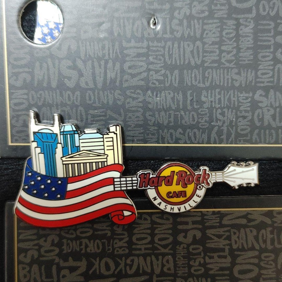 Hard Rock Cafe Hard Rock Cafe Nashville Flag Guitar Pin | eBay