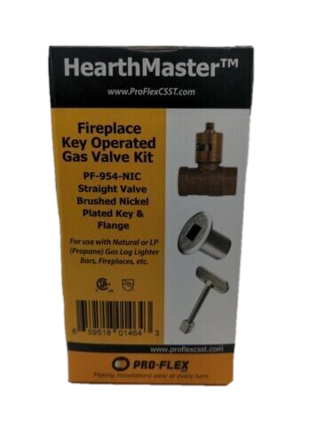HearthMaster Pro Flex Fireplace Straight Valve Key & Flange PF-954-NIC ...