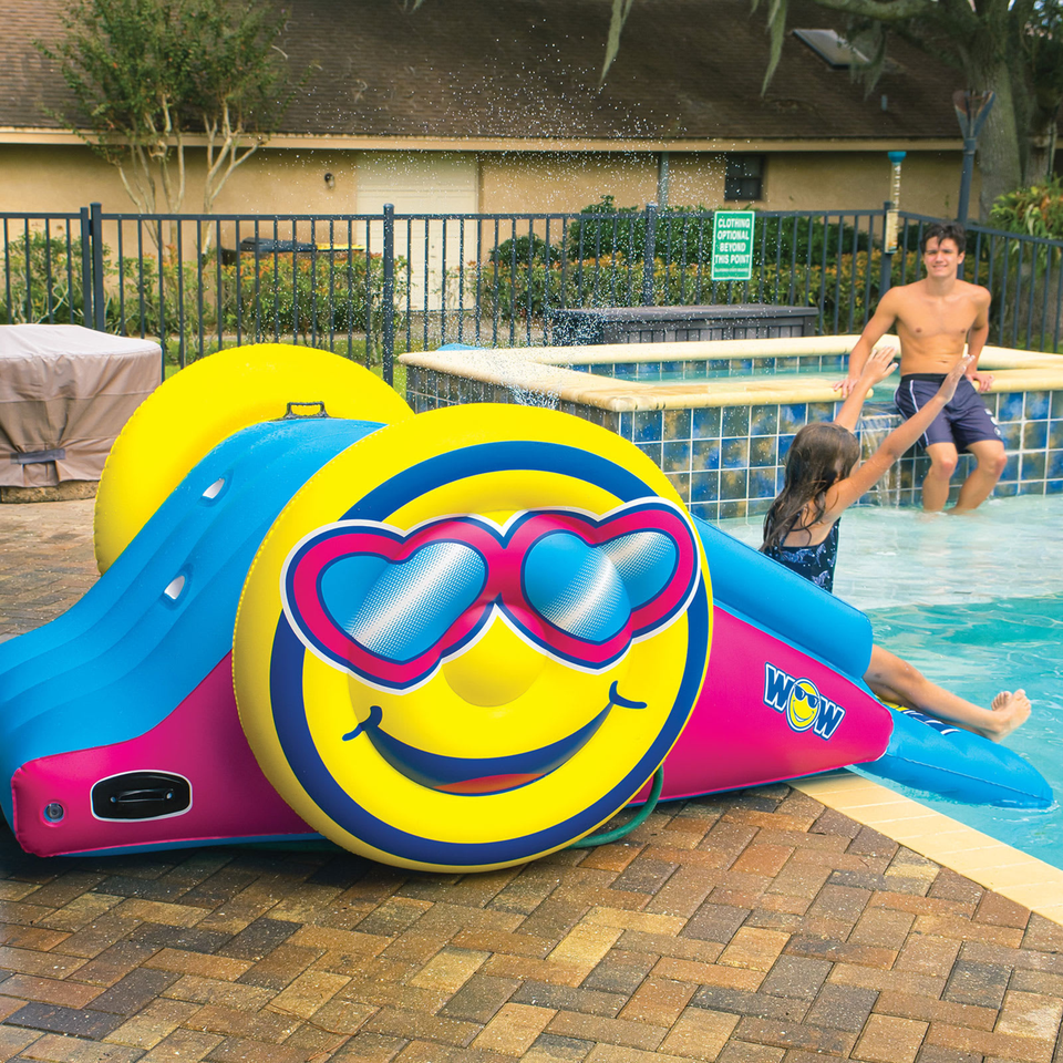 WOW Sports Fun Inflatable Water Slide with Sprinklers for In-Ground ...