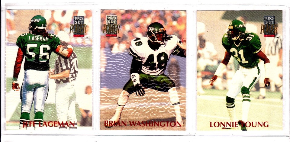 New York Jets 1992 Pro Set Power Team Set (12) w/RC Al Toon Rob Moore ...