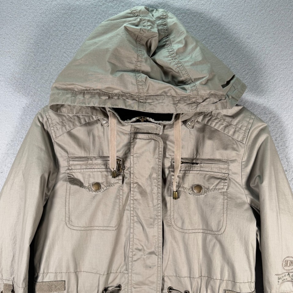 Buffalo David Bitton Outer Jacket Women Small Brown Utility Hooded ...