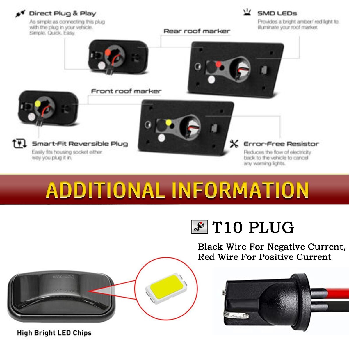 LED Cab Roof Lights Marker Top Lamps For 03-09 Hummer H2 / 07-09 Hummer ...