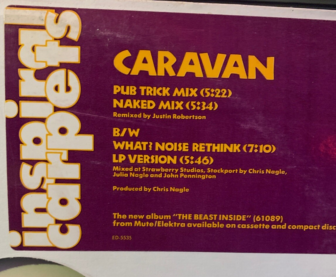 Inspiral Carpets Caravan Promo 12-inch Vinyl Single Mute/Elektra ...