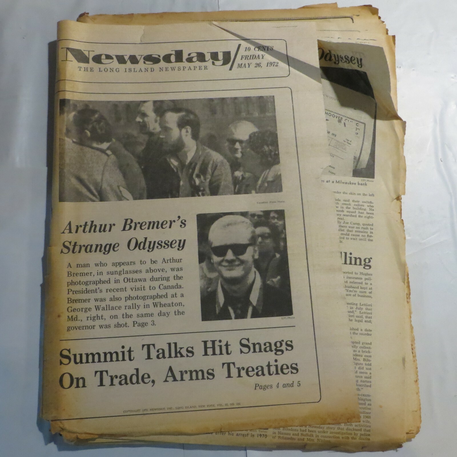 Newsday May 26 1972 Arthur Bremer Odyssey Governor Shot N2 | eBay