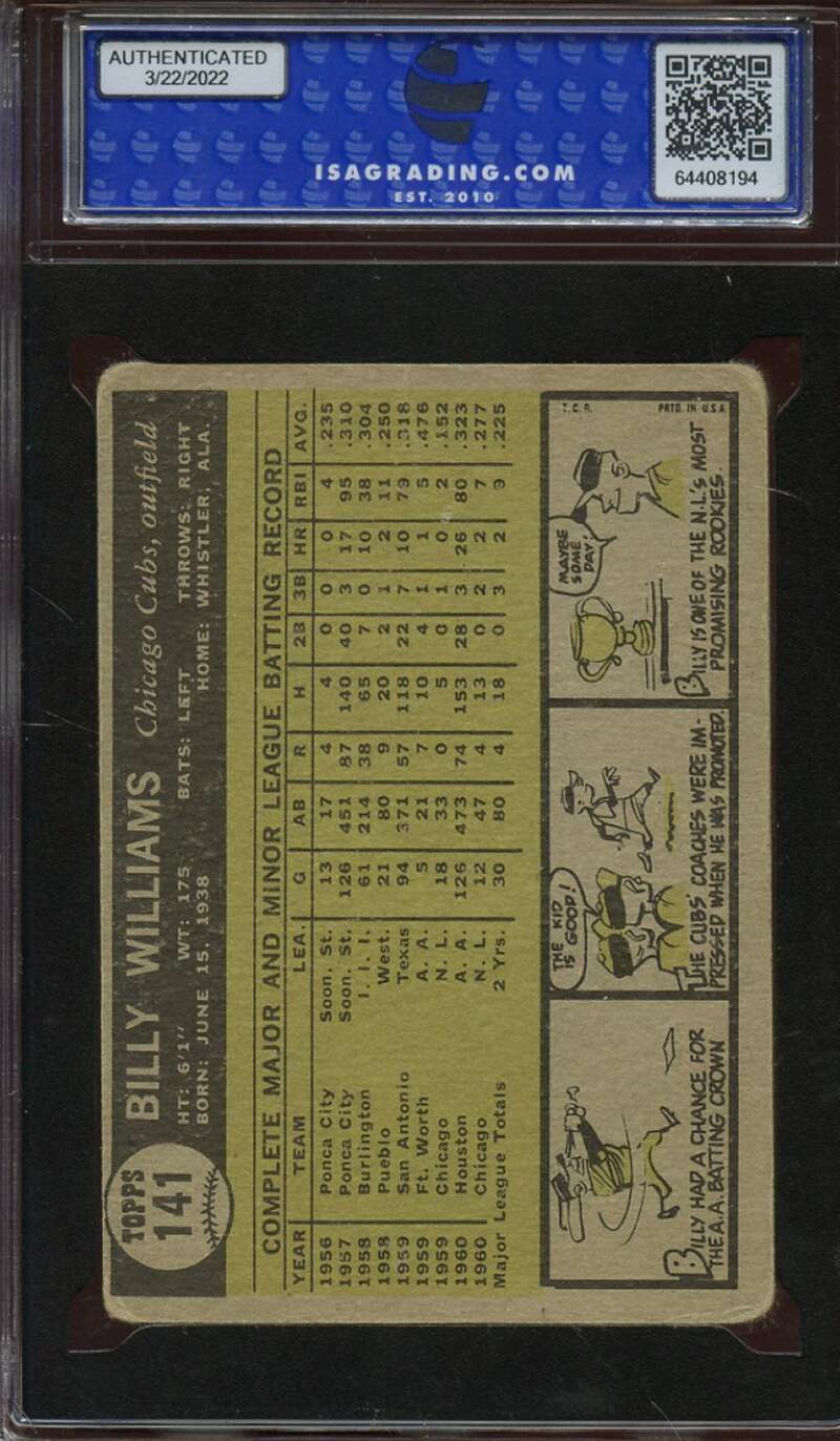 1961 Topps - #141 Billy Williams (RC) for sale online | eBay