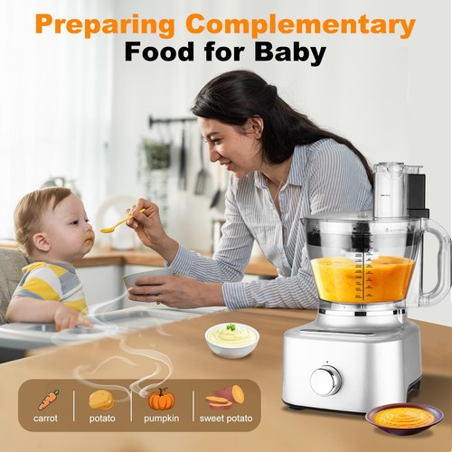 16 Cup Food Processor, Aluminum-Diecast Food Processors, 5 Preset Modes ...