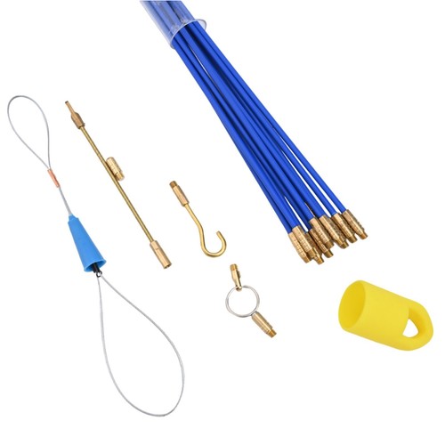 Professional Cable Pulling Tool Kit 10 Rods x 33cm Fibreglass Rods Blue ...