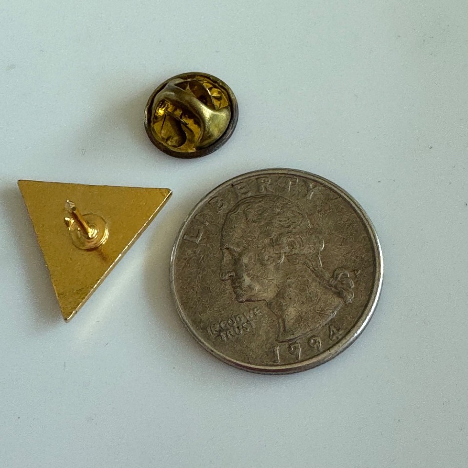 Vintage Hudson Motor Car Co Detroit USA Triangle Enamel Lapel Pin White ...