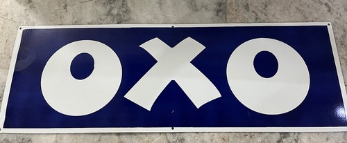 VINTAGE OXO PORCELAIN ENAMEL SIGN 36 INCHES BY 12 INCHES | eBay