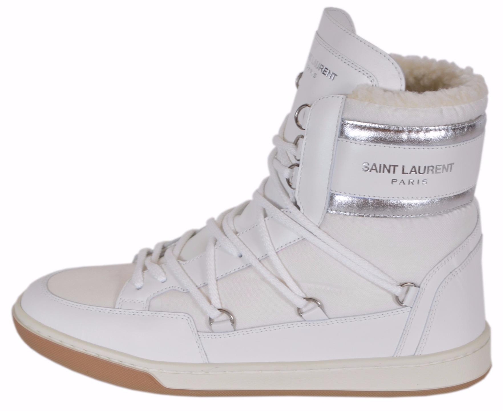 NEW YSL Yves Saint Laurent California Ski Hi Top Sneaker Faux Fur Snow ...