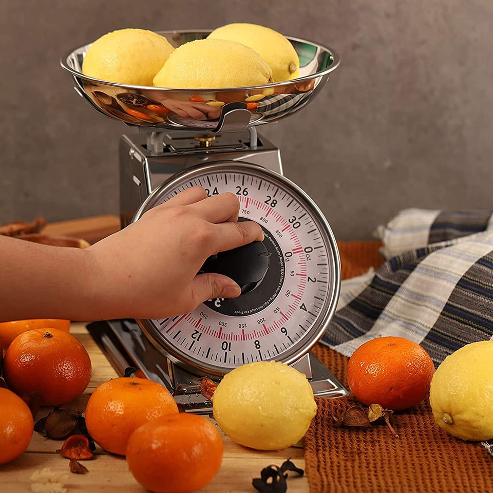 Precise Portions Analog Food Scale - Stainless Steel, Removable Bowl ...