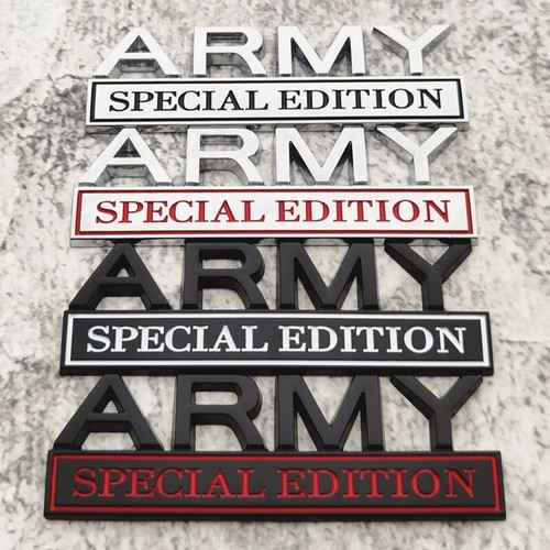 2pc ARMY SPECIAL EDITION Emblem 3D Badge Metal Car Truck Fender (White ...