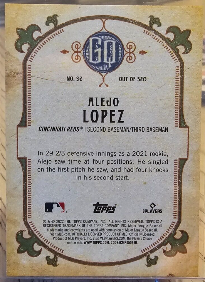2022 Topps Gypsy Queen Alejo Lopez RC #92 Cincinnati Reds | eBay