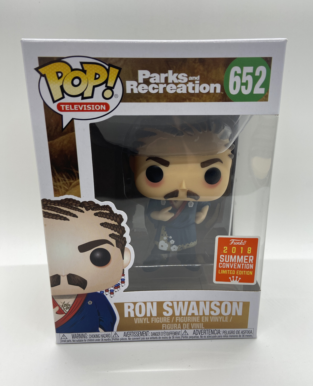 Funko POP Parks And Recreation Ron Swanson Cornrows 652 SDCC 2018 ...
