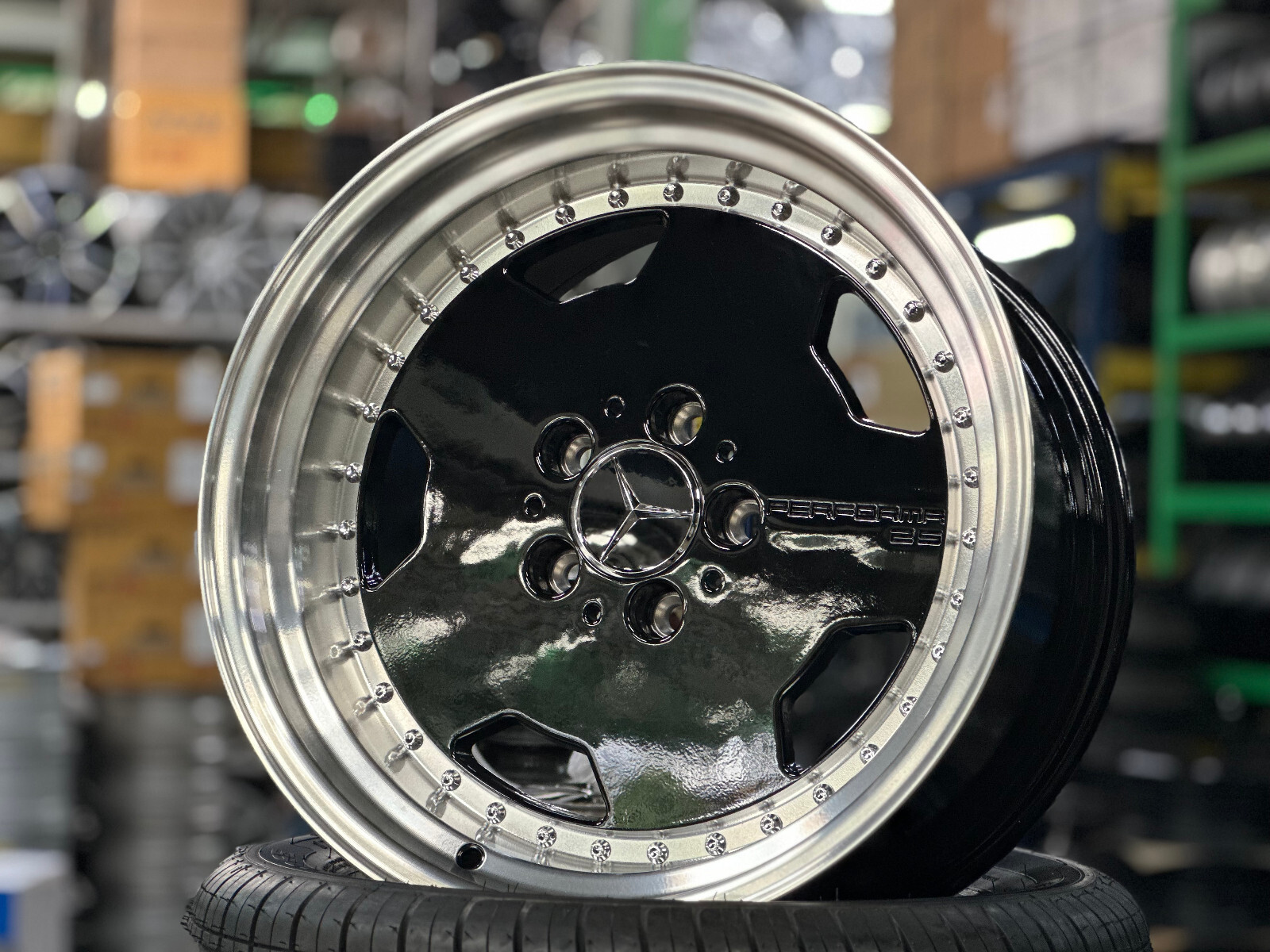 New 17x8J 17x9.5J OZ Aero Classic Design AMG Mercedes BLACK Wheel (Set ...