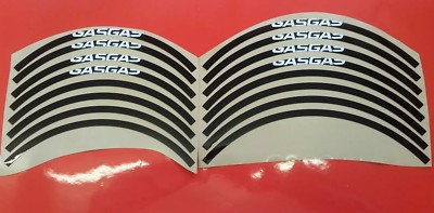 GAS GAS TXT RIM TAPE SET DECALS STICKERS GRAPHICS blk big logo | eBay