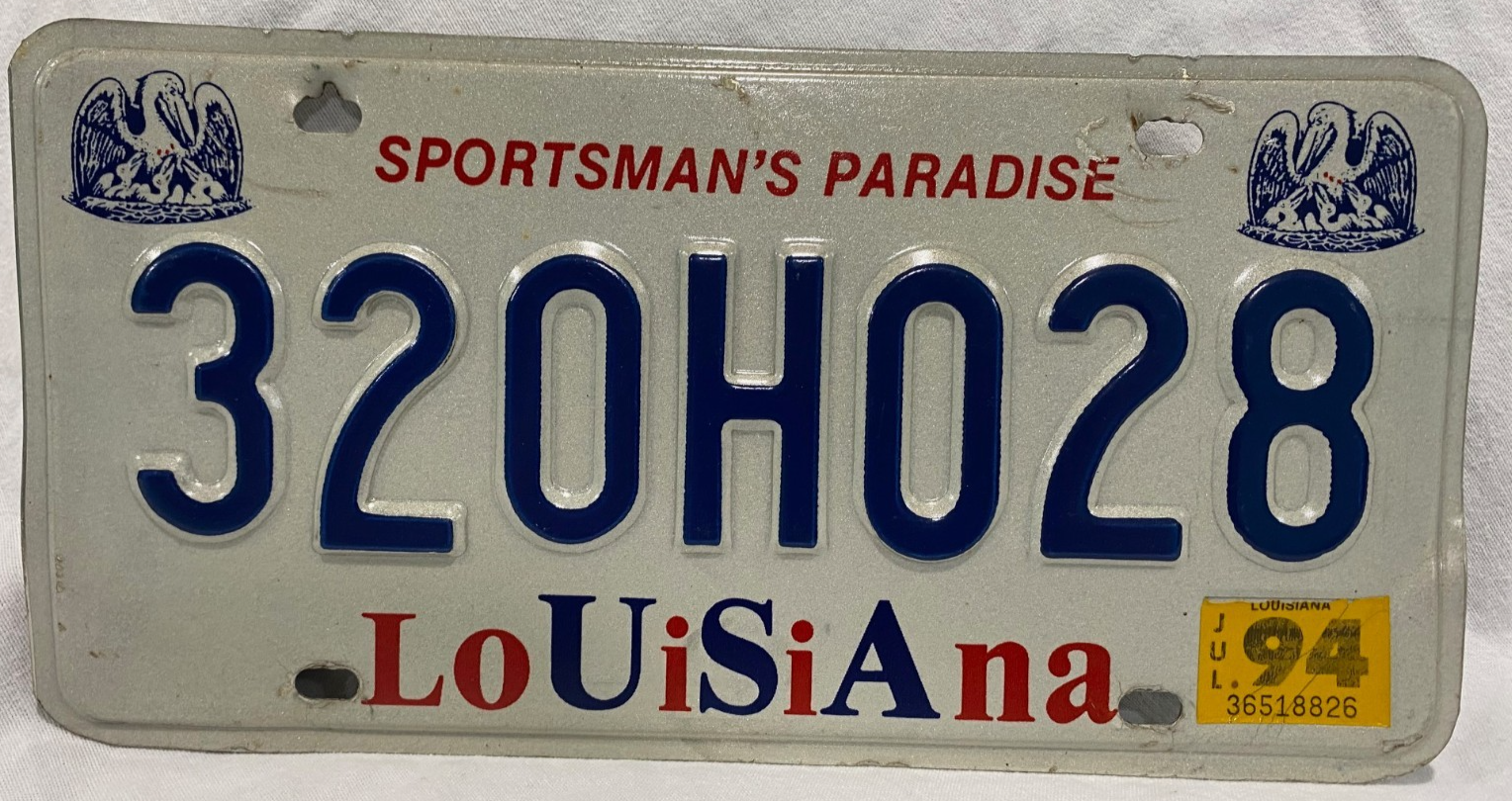 Louisiana License Plate Blue/Red/White (Sportsman's Paradise) 1994 ...
