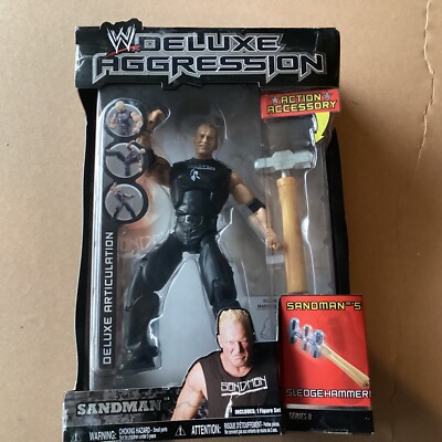 WWE Jakks Deluxe Aggression wrestling figure wrestler sandman ecw elite ...