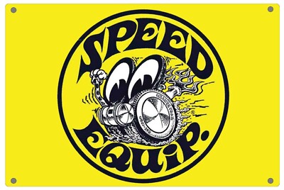 MOON EYES EQUIPPED Garage Banner Man Cave Hot Rod Rat Rod 24X36 13OZ ...