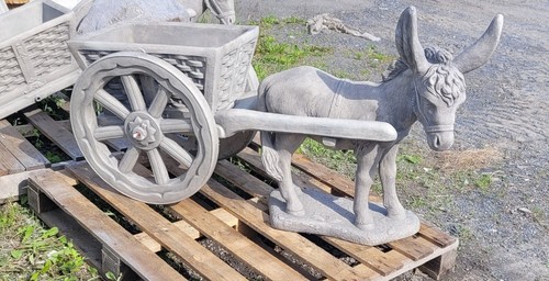 Extra Large Donkey and Cart - Concrete Garden Statue Planter,SOLD AS ...