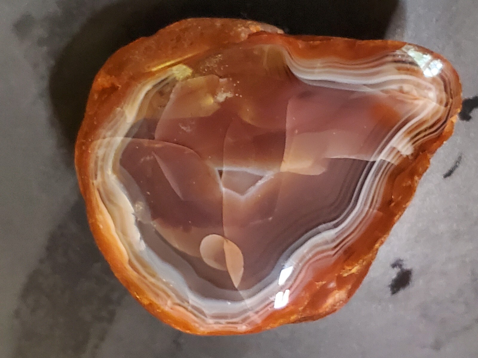 Lake Superior Banded Fortification Agate Lapidary Face Polished 134g ...
