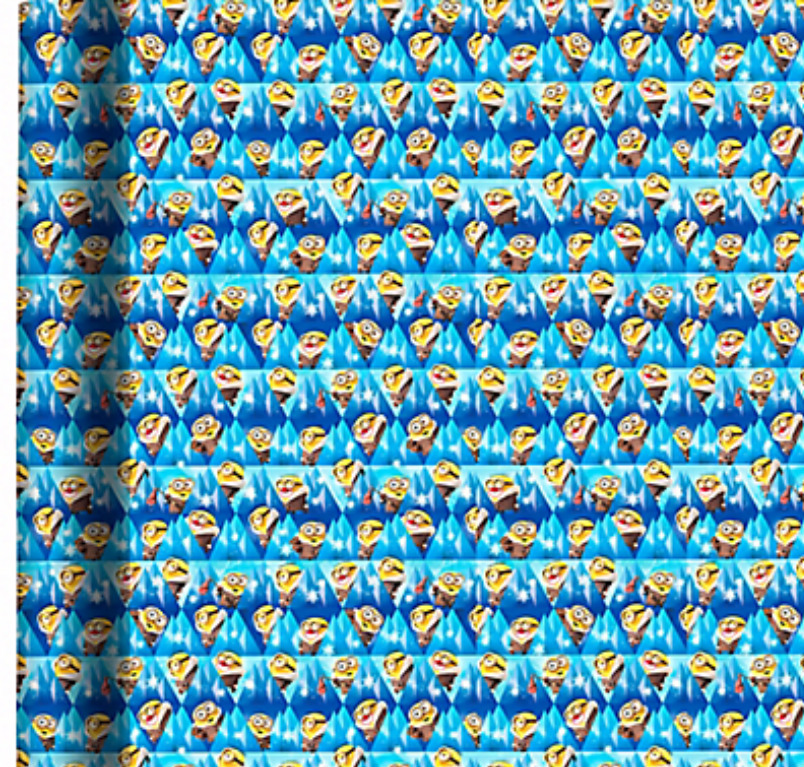 MINIONS GIFT WRAP WRAPPING PAPER FOLDED FLAT ALL HOLIDAY 20 SQ. FT. NEW ...