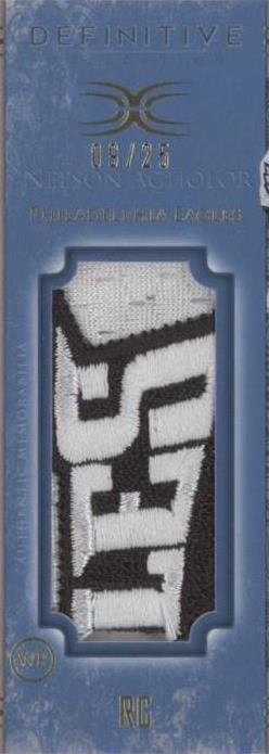 2015 Topps Definitive Collection - Jumbo Patch Collection Nelson Agholor #JPC-NA Blue /25 (MEM ...