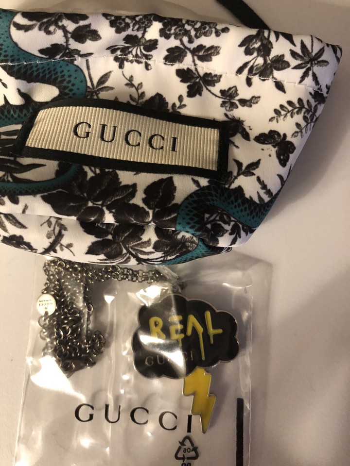 GUCCI GHOST THUNDERBOLT CLOUD ANDREW STERLING SILVER NECKLACE BNIB | eBay