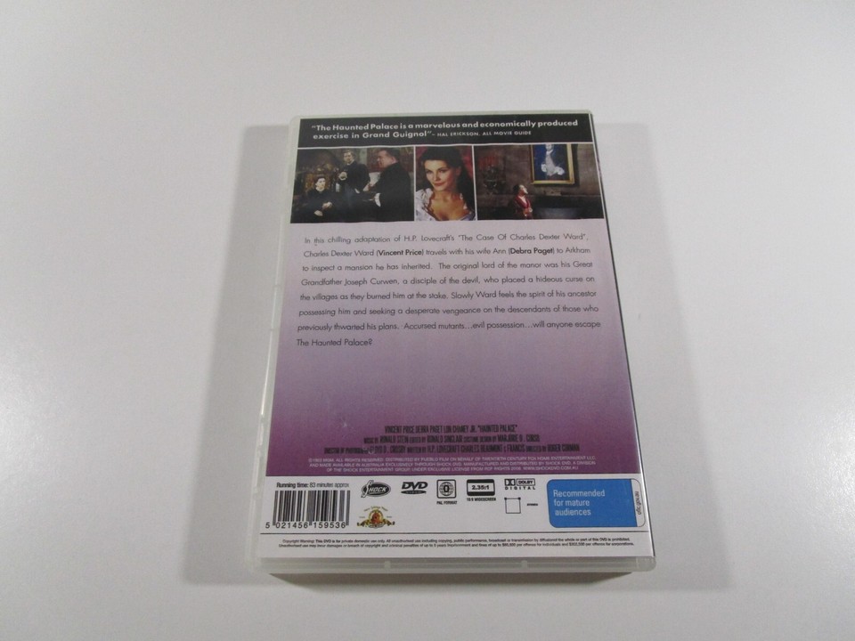 The Haunted Palace DVD Region 4 PAL Movie Vincent Price Lon Chaney Jr ...