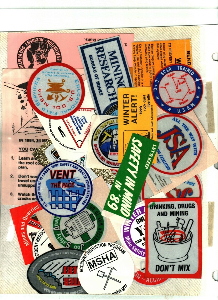 HUGE LOT OF 25 DIFFERENT MSHA-MSA SAFETY COAL MINING STICKERS | eBay