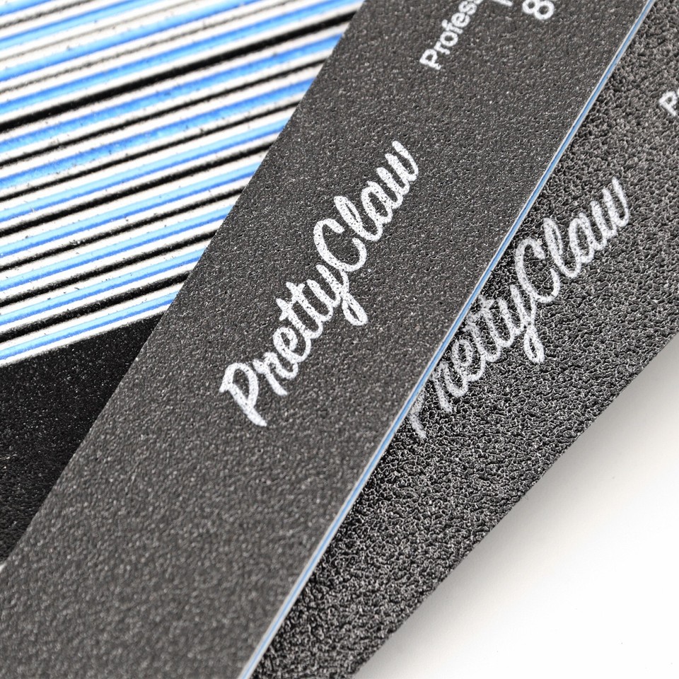 10pc Professional Nail Files Acrylic File Rectangle Black Jumbo File 80 ...