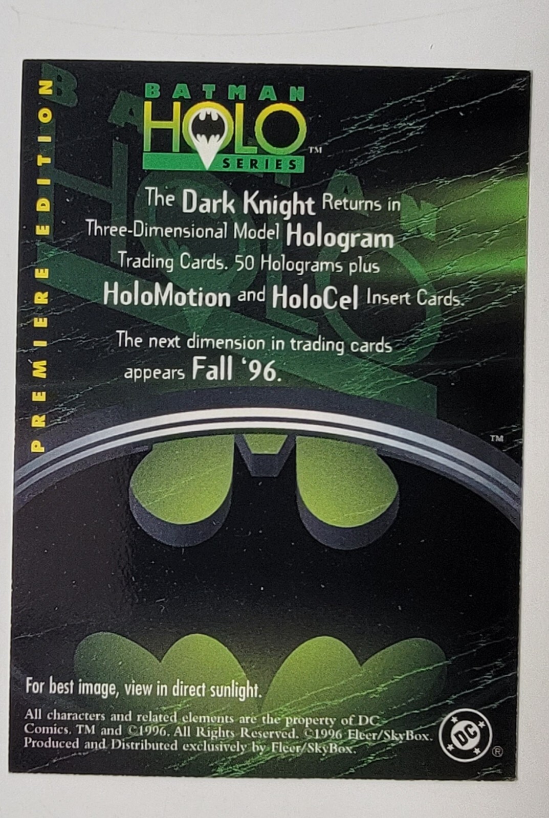1996 Fleer Skybox DC Comics Batman Holo Series Promo Card | eBay