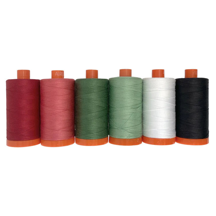 Aurifil Thread Christmas Night 6 LARGE SPOOLS COTTON 50WT 1422 Yds Ea ...