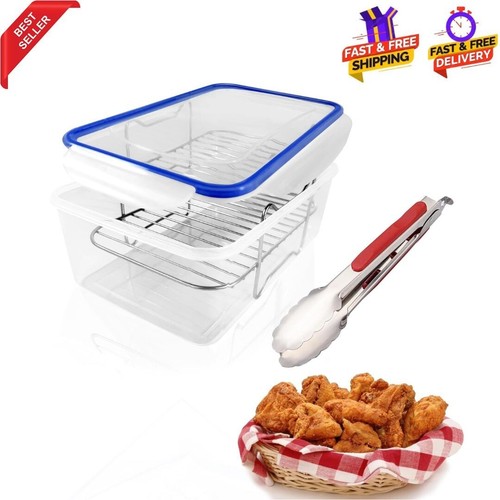 Batter Bowl, Mess Free Breading with Lid Flour Shaker for Seasoning ...