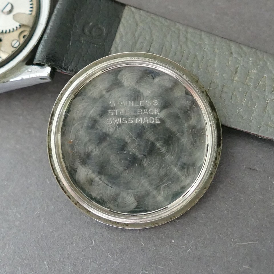 Vintage Damas Black Dial Military Watch Beguelin 17 Jewel Swiss Made ...
