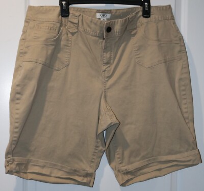 Women's Shorts Size 20W Cato Woman Khaki Bermuda Cuffs Button Zip Front ...