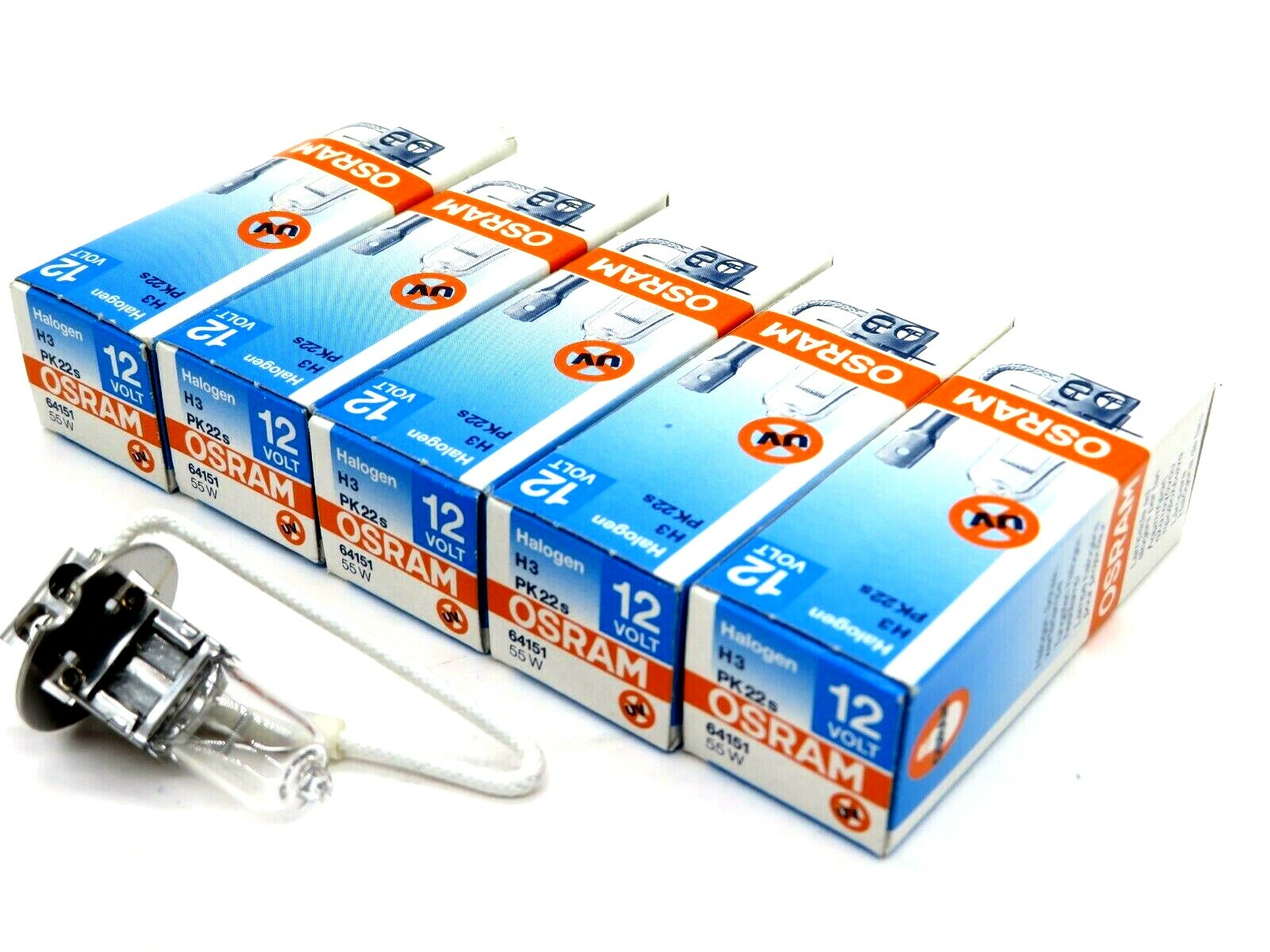 5 NEW OSRAM 64151 HALOGEN LAMP 12V 55W | eBay