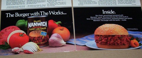 1987 print ad - Hunt's MANWICH Sloppy Joe burger Beatrice Foods ...