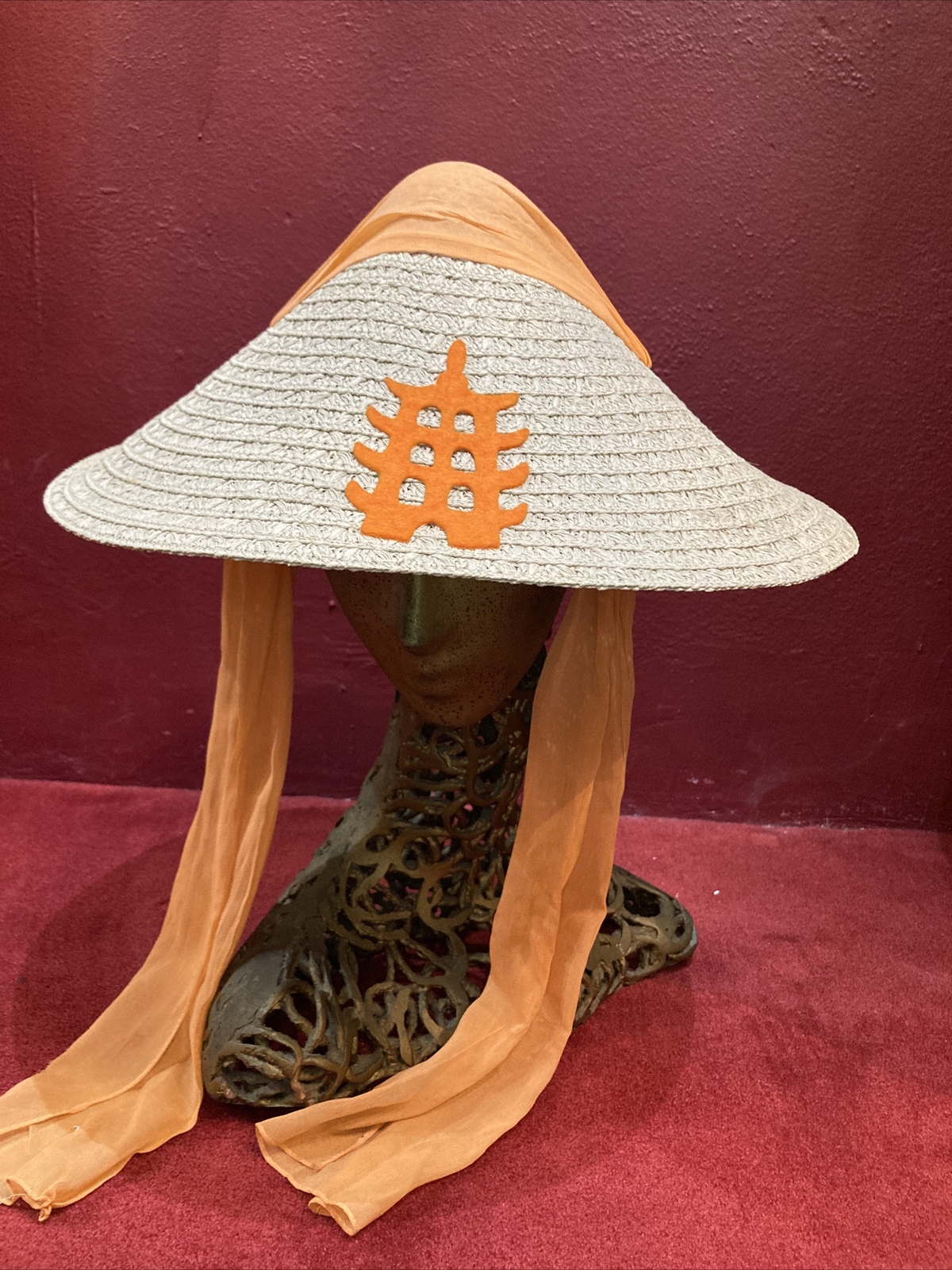 Vintage 1950s Straw Hat Cooley Saucer 1940s Wide Brim… - Gem