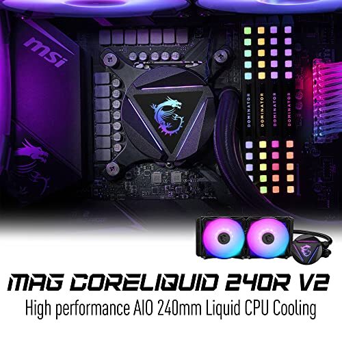 MSI MAG CORELIQUID 240R V2 AIO ARGB CPU LIQUID COOLER - BLACK - Scratch ...