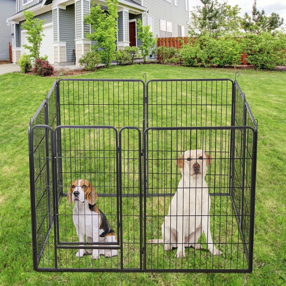 40 inch H Dog Fence Outdoor for Yard 8 Panels Dog Pet Playpen Exercise ...