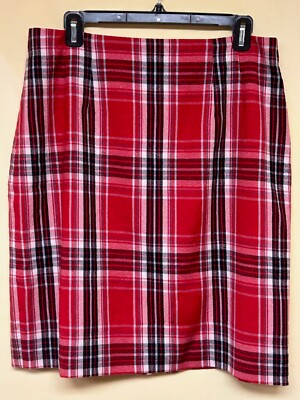 JG Hook Beautiful Plaid Pencil Skirt Sz 12/14P 100% Wool with Full Lining | eBay