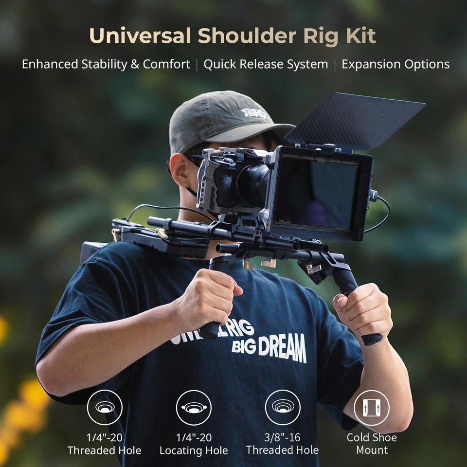 Shoulder Rig Kit (Classic Version), Dual Handles 15mm Rods, Universal ...