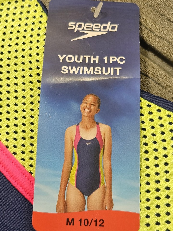 NWT SPEEDO GIRLS YOUTH 1PC SWIMSUIT Size 10/12 Medium | eBay