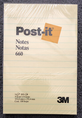 Post-it 660 Lined Post-it Notes, 4X6”Canary Yellow, 1 Pad 100 Sheets | eBay