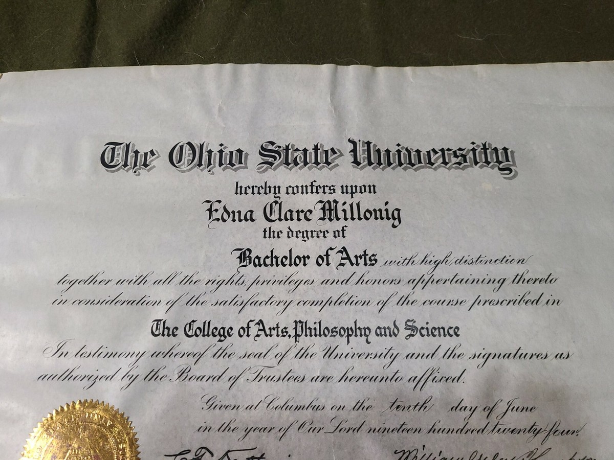 Ohio State University Diploma Template Personalized Walnut Graduation