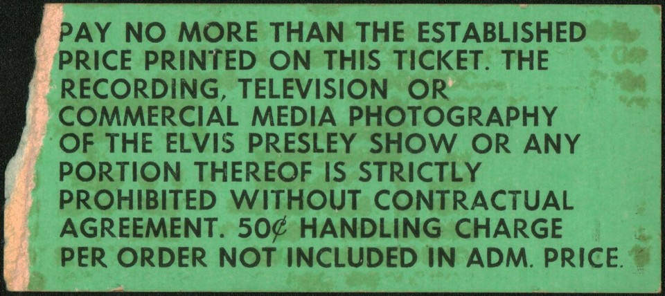 Elvis Presley-1974 RARE Concert Ticket Stub (Detroit-Olympia Stadium ...