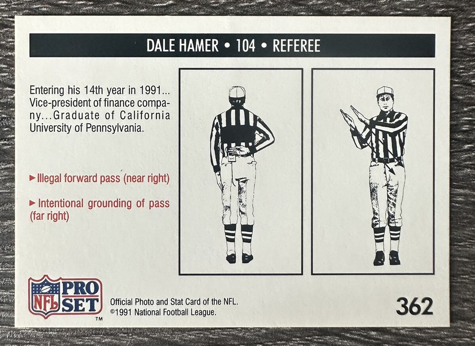 Dale Hamer Pro Set 1991 NFL Official Card #362, Excellent Condition | eBay